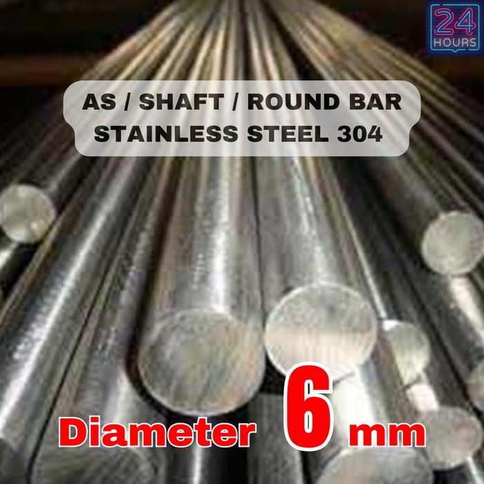 Jual As Shaft Stainless steel SS304 6mm Round Bar Batang Rods - Jakarta ...