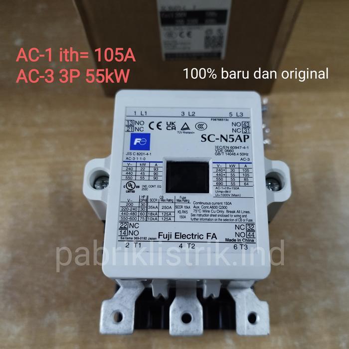 Jual Contactor SC N5AP equiv N5 N5P 220V 110V Fuji original 55kW 150A - coil 220VC - Jakarta ...