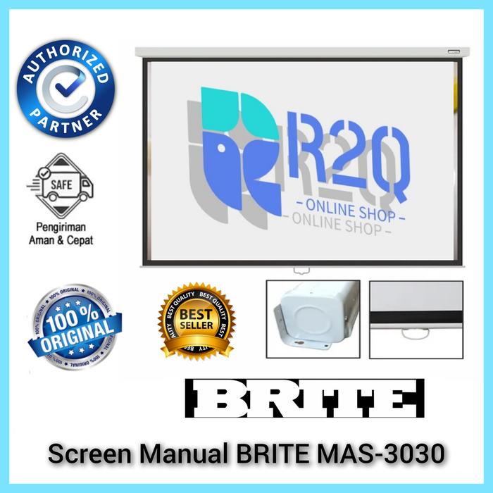 Jual Layar Proyektor Brite screen Manual 120" MAS3030 - Jakarta Pusat ...