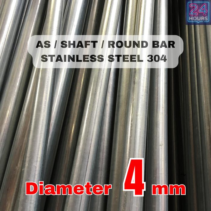 Jual As Shaft Stainless steel SS304 4mm Round Bar Batang Rod - Jakarta ...