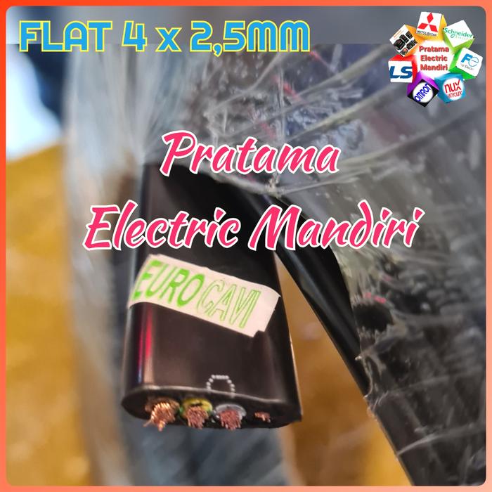 Jual PVC Flat Cable Kabel Flat H07VVH6-F 4x2,5mm 4G2,5 Potongan Meteran ...
