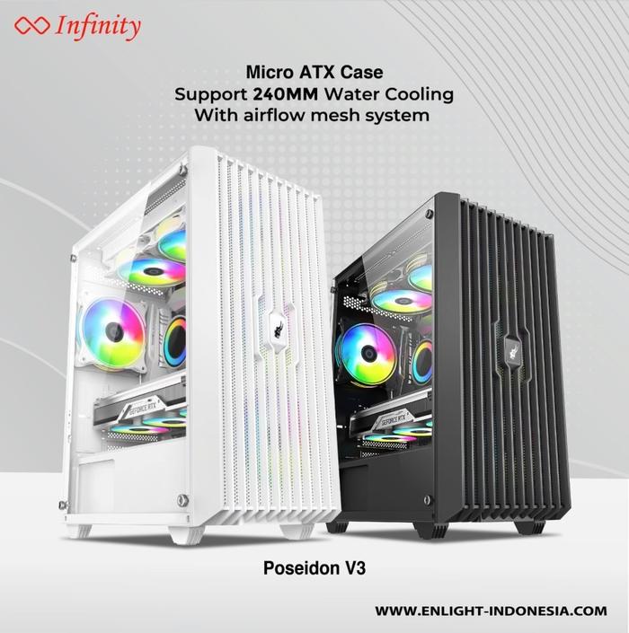 Jual Casing Infinity POSEIDON V3 INCLUDE 3 FAN - mATX Gaming Case ...