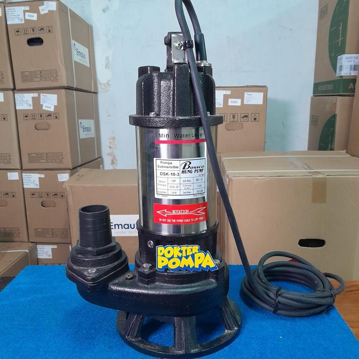Jual POMPA SEWAGE CUTTER BOSSCO DSK 10-3 1 HP 3 PHASE SUBMERSIBLE AIR KOTOR - Kab. Badung ...