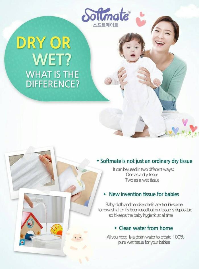 Jual Softmate Premium Wipes Portable Tissue Made In Korea Soft Mate Tissue - 160sheet Ungu Di ...