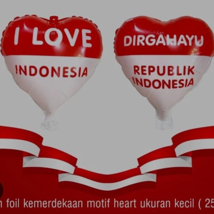 Jual Balon Foil HUT RI / Dirgahayu RI / Bulat (40cm) / Hiasan Merah ...