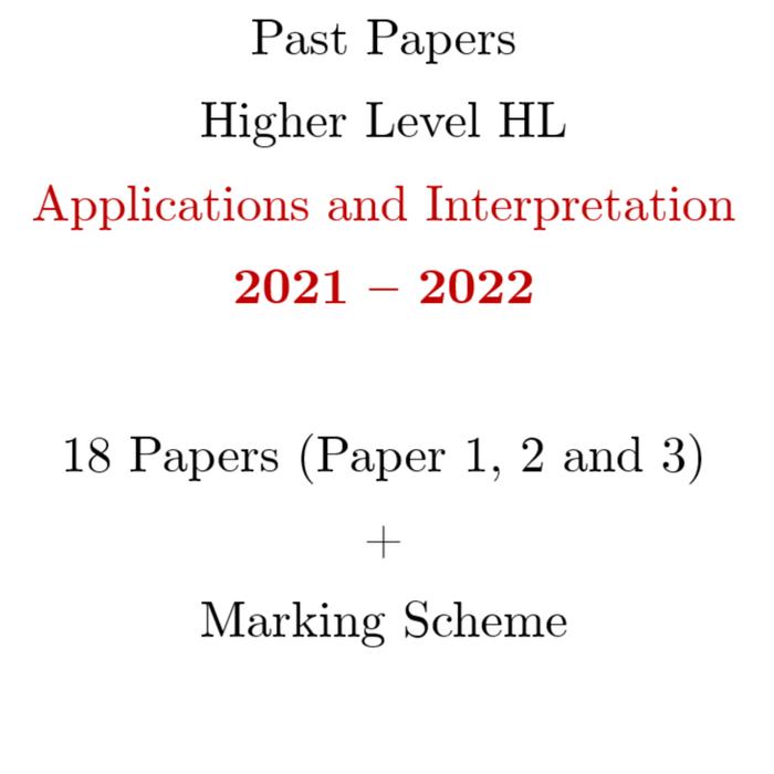 Jual IB Diploma Past Papers HL AI Tahun 2021 - 2022 - Jakarta Barat ...