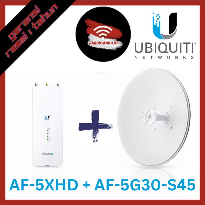 Jual Ubiquiti Air Fiber / Airfiber 5X AF-5XHD 5Ghz ptp 1Gbps - + AF-5G30-S45 - Jakarta Pusat ...