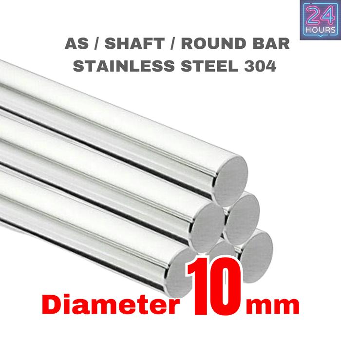 Jual Shaft Stainless steel SS304 10mm As Round Bar Batang Rod - Jakarta ...