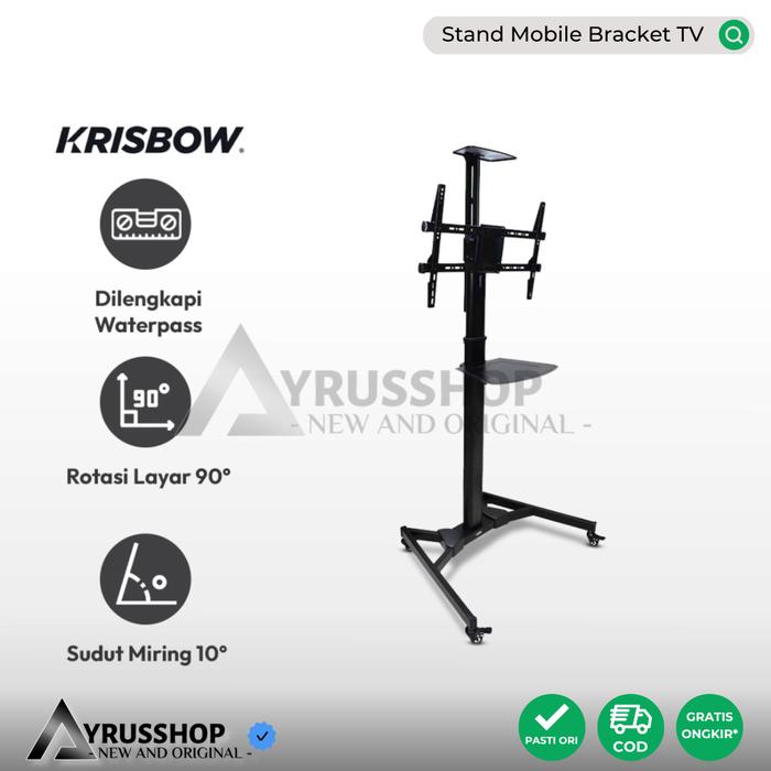 Jual Stand Mobile Bracket TV LED Monitor Layar LCD Krisbow dengan Roda ...