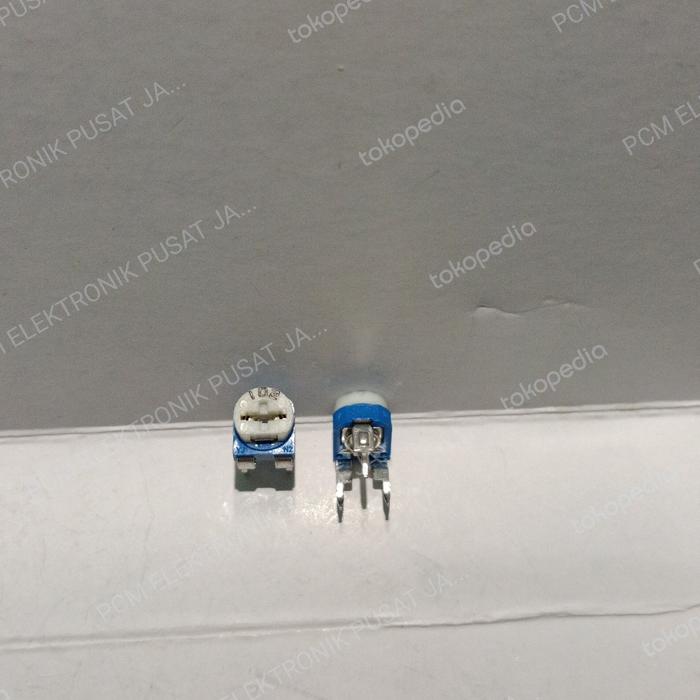 Jual 1940 trimpot variable resistor vr biru biasa 102 1k putih 3p 3pin ...