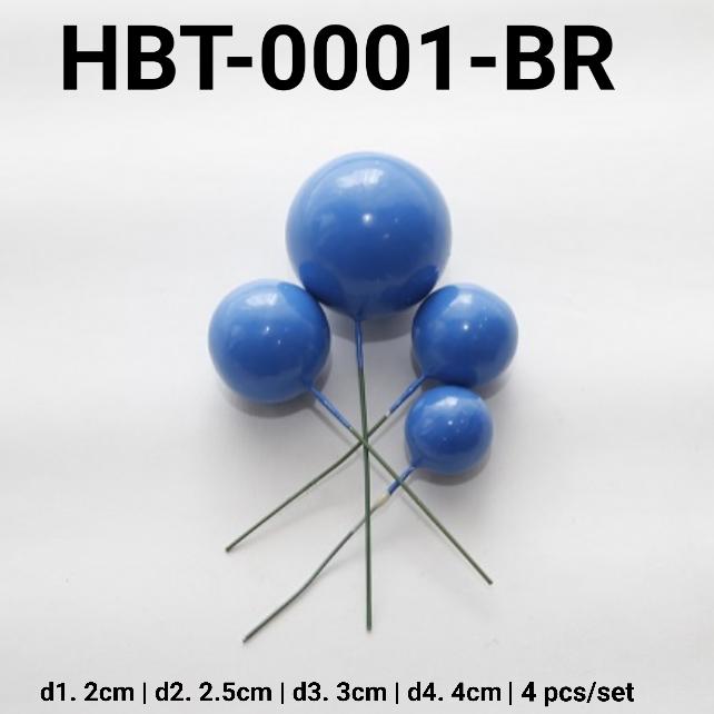 Jual GR-HBT-0001 Cake topper hiasan kue bola emas perak biru pink putih ...