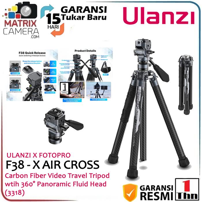Promo Ulanzi x Fotopro F38 Carbon Fiber Travel Tripod with Fluid Head (3318) Cicil 0% 3x ...