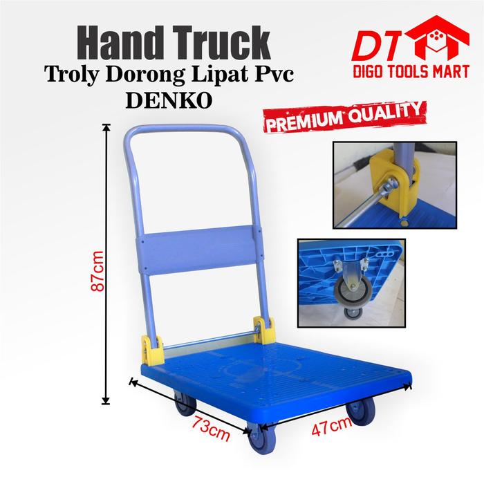Jual Hand trolly Lipat Plastik Platform Besi 150kg Hand Truck Troli ...