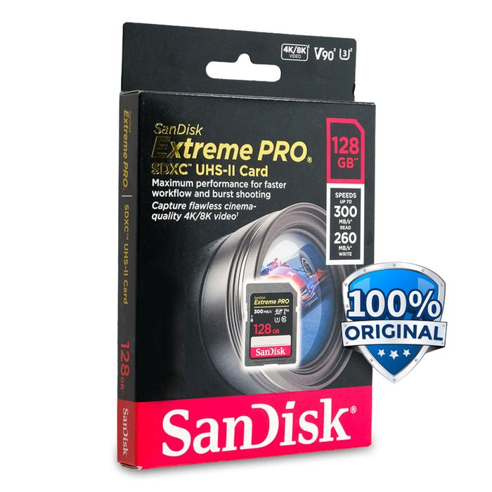 Jual SDXC Card UHS-II U3 Class10 4K V90 (300MB/s) 128GB SanDisk Extreme Pro - Jakarta Barat ...