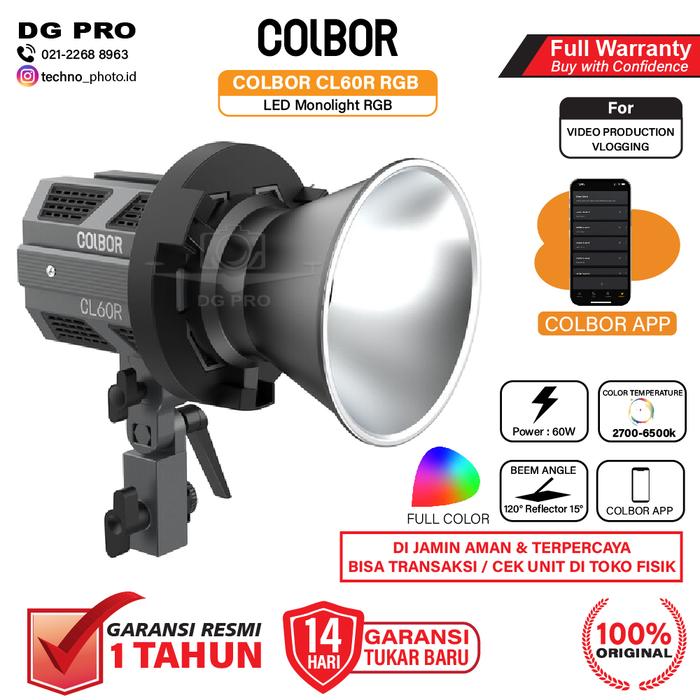 Jual COLBOR CL60R RGB COB LED Monolight Lampu Studio CL 60R - CL60 R ...
