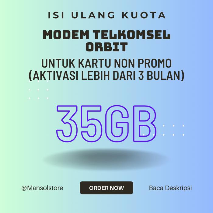 Jual Voucher Paket Data Telkomsel Orbit 35GB / Kuota Internet Telkomsel ...