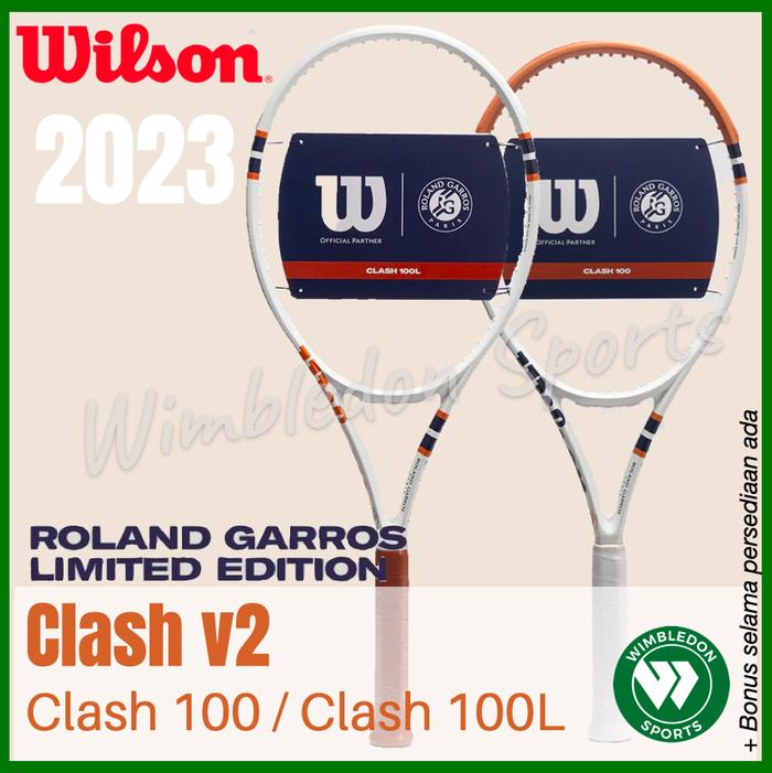 Jual Raket Tenis Wilson CLASH 100 v2 Roland Garros 2023 / Wilson CLASH ...