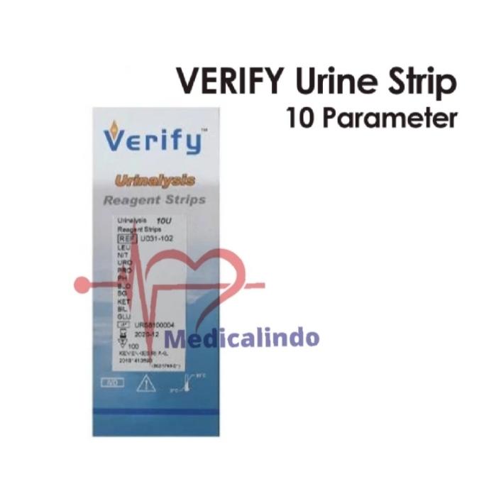 Jual Strip Urine Verify 10 Parameter 10P Urinalysis Reagent Strip isi ...