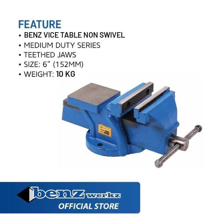 Promo Ragum 6 inch MD Non Swivel / Catok Meja / Vice Table Benz Werkz ...