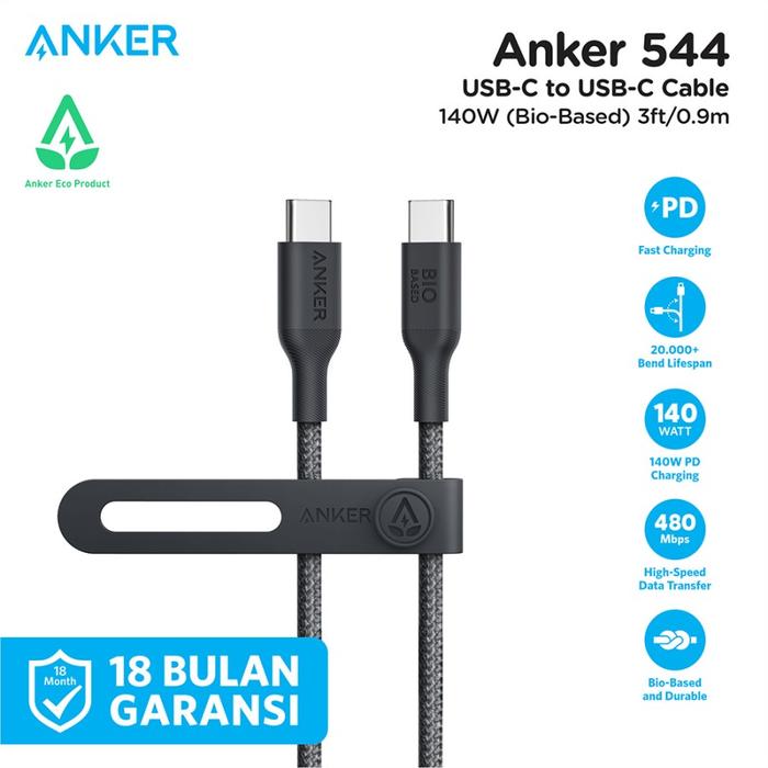 Jual Anker 544 PowerLine USB-C To USB-C Bio-Based Cable 3ft/0.9m ...