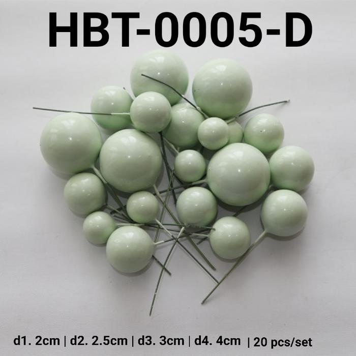 Jual GR-HBT-0005 Cake topper hiasan kue bola emas perak biru pink putih ...