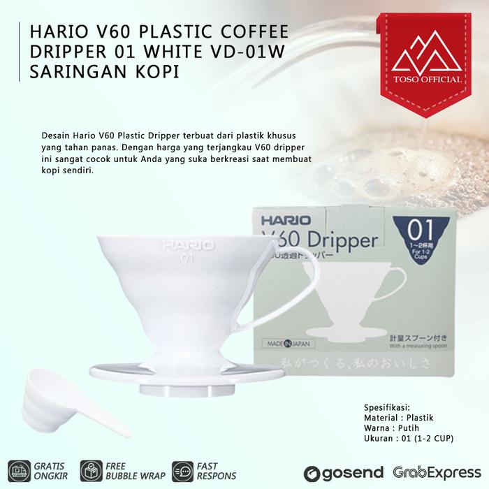 Jual HARIO V60 PLASTIC COFFEE DRIPPER 01 WHITE VD-01W SARINGAN KOPI - Jakarta Pusat - Toso ...