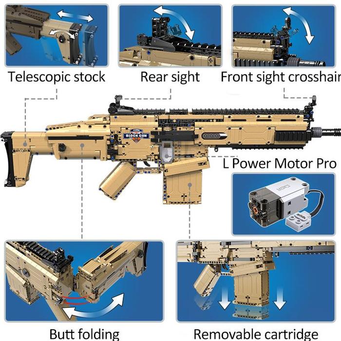 Jual Simulation Modern Military Weapon Building Blocks Shotting Gun ...