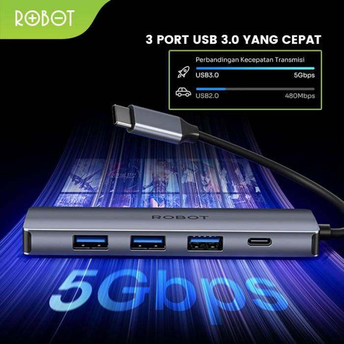 Jual Usb Type C Hub Hdmi Robot Ht255s Multiport Adapter Usb3.0 Pd Usbc ...