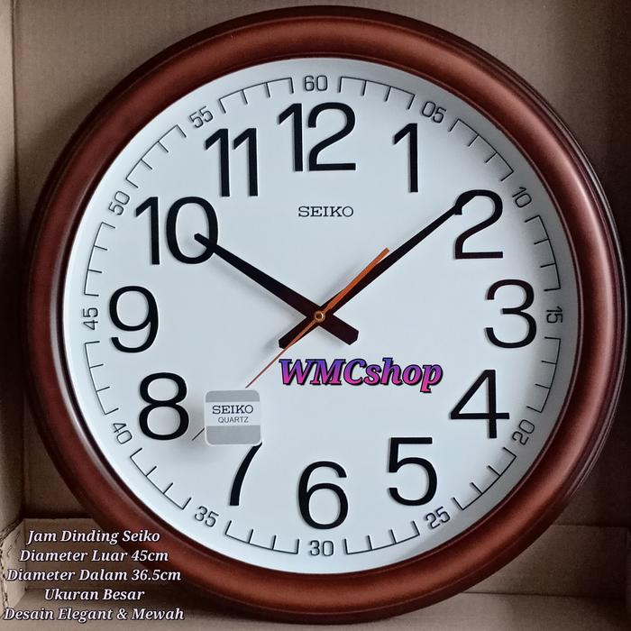 Jual Jam Dinding Seiko 4536 Besar 45cm Coklat Model Kayu - Coklat tua ...