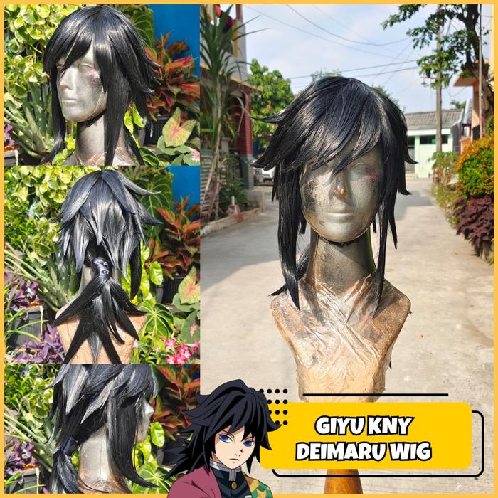 Jual Wig Cosplay Anime Kimetsu No Yaiba Giyu Tomioka Rambut Palsu ...