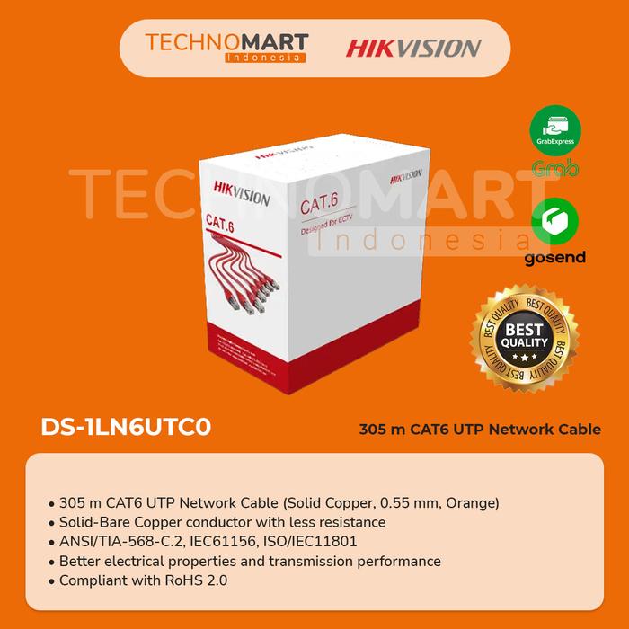 Jual DS-1LN6UTC0 - HIKVISION UTP CABLE CAT 6 305M SOLID COPPER ...