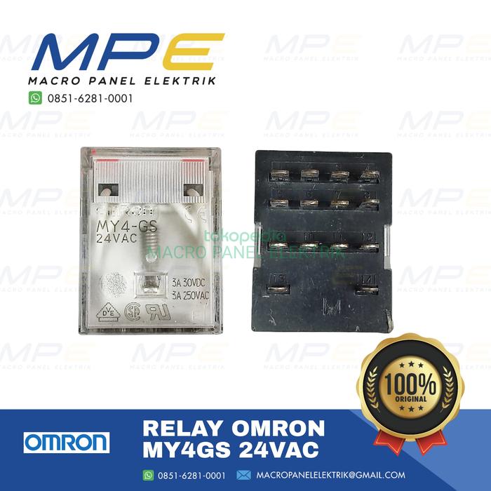 Jual Relay OMRON MY4-GS 24 VAC MY4GS MY 4 GS 24VAC 14 Pin 14 Kaki ...