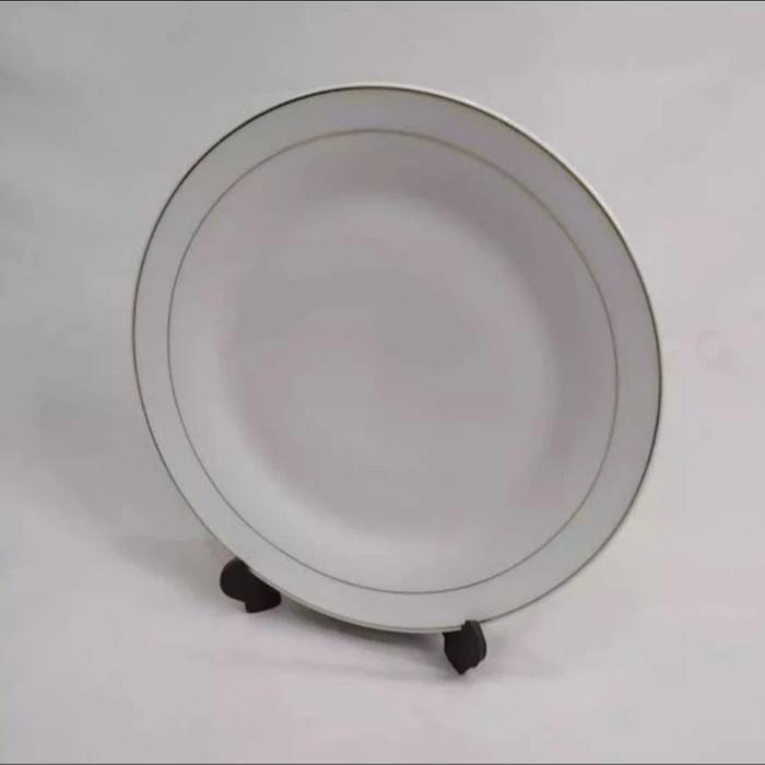 Jual Piring keramik putih lis Ceper ukuran 9 inch/ Piring keramik ceper ...