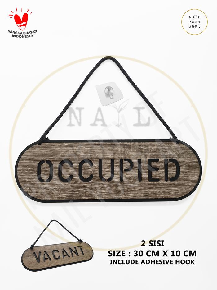 Promo SIGN OCCUPIED VACANT ROUNDED - Nail Your Art - Signage kayu - Kab ...