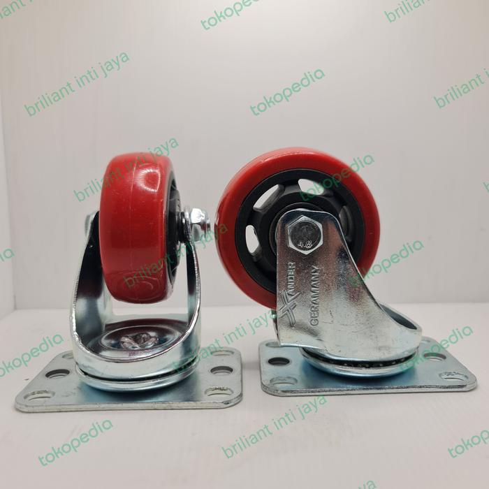Jual Roda Troly PU merah / Roda Troli 3" inch / Geramany - Jakarta ...