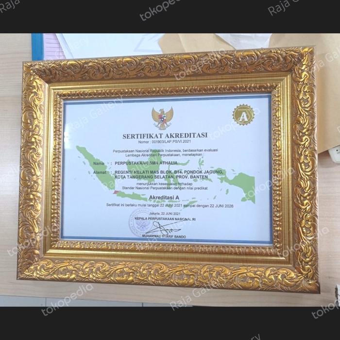 Jual Frame Sertifikat A4 21x30cm - Bingkai Foto Ukir Emas / Gold 7cm ...