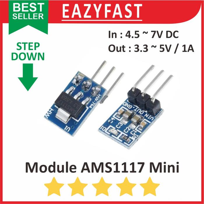 Jual Step Down 1A AMS1117 Mini AMS Module Modul DC Power Supply ...