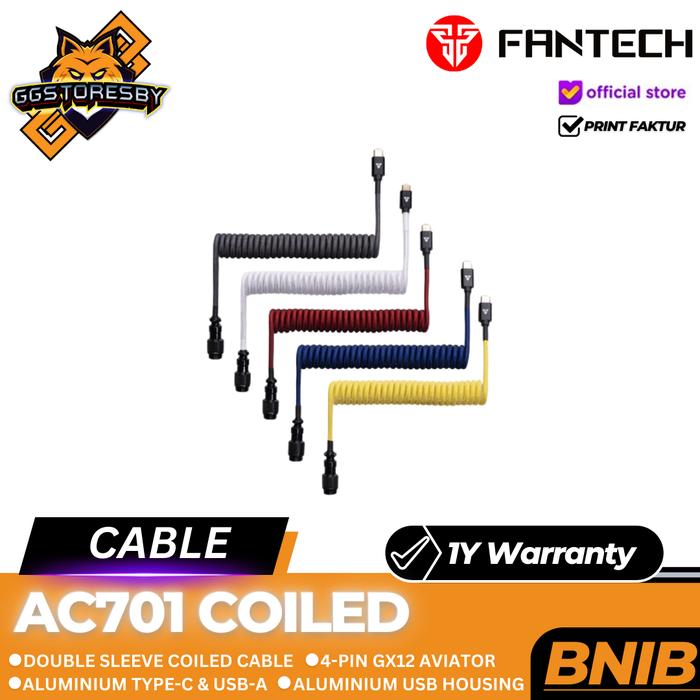 Jual FANTECH AC701 TYPE-C COILED CABLE Gaming Keyboard - Kuning - Kota ...