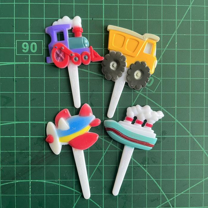 Jual SALE Tusukan Pick Transportation cake topper plastic truck train ...