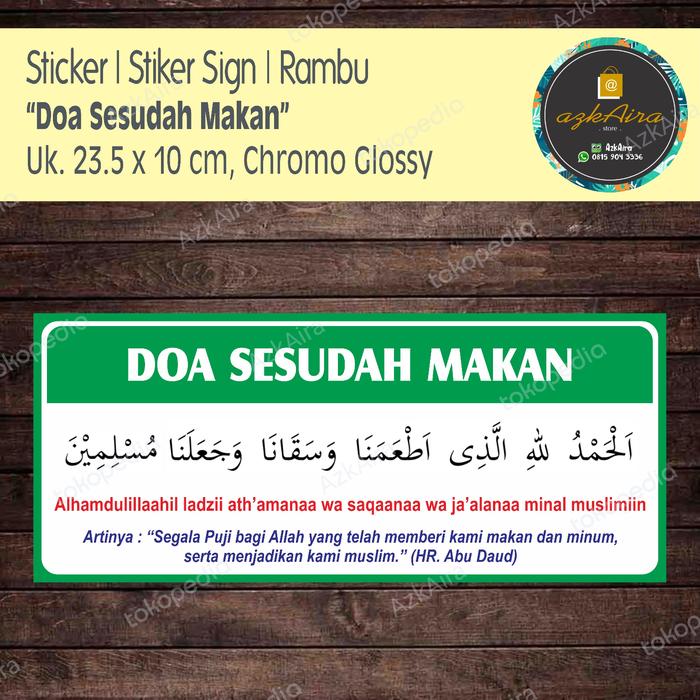 Jual Sticker Stiker Doa Sesudah Makan - Kab. Tangerang - AzkAira ...