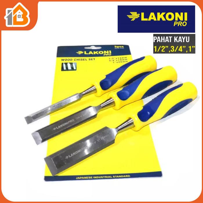 Jual LAKONI PRO / JETJO TOOLS PAHAT TATAH KAYU WOOD CHISEL SET CRV 3 ...