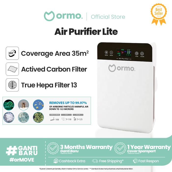 Promo Ormo Air Purifier Lite Touch Display Pembersih Udara HEPA Filter ...