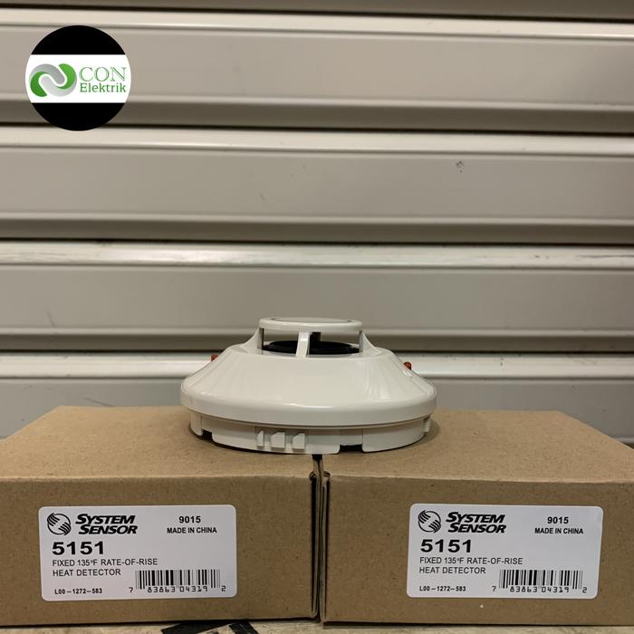 Jual HEAT DETECTOR 5151 SYSTEM SENSOR FIXED 135F RATE-OF-RISE + BASE ...