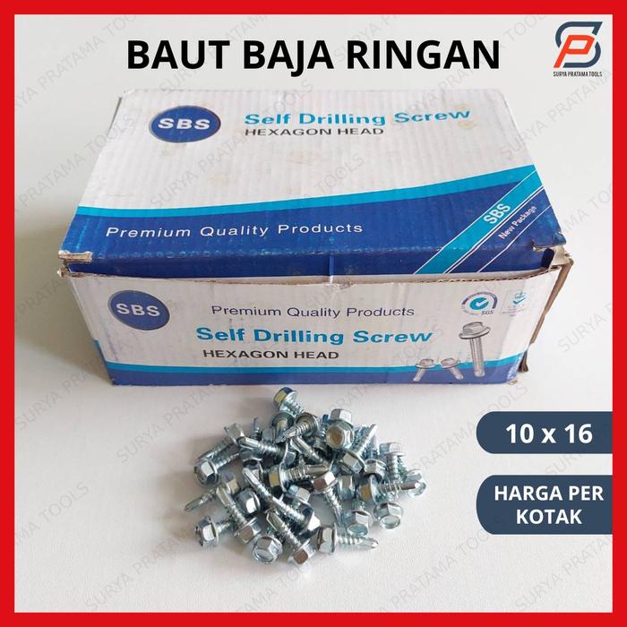 Jual BAUT RANGKA BAJA RINGAN 10x16 PER KOTAK SKRUP ROOFING 10 x 16 1000 ...