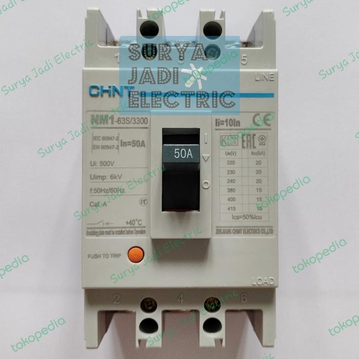 Jual MCCB CHINT NM1-63S 50A/3P / Breaker CHINT 50A 3 Pole NM1-63S 50A 3P - Kota Medan - Surya ...