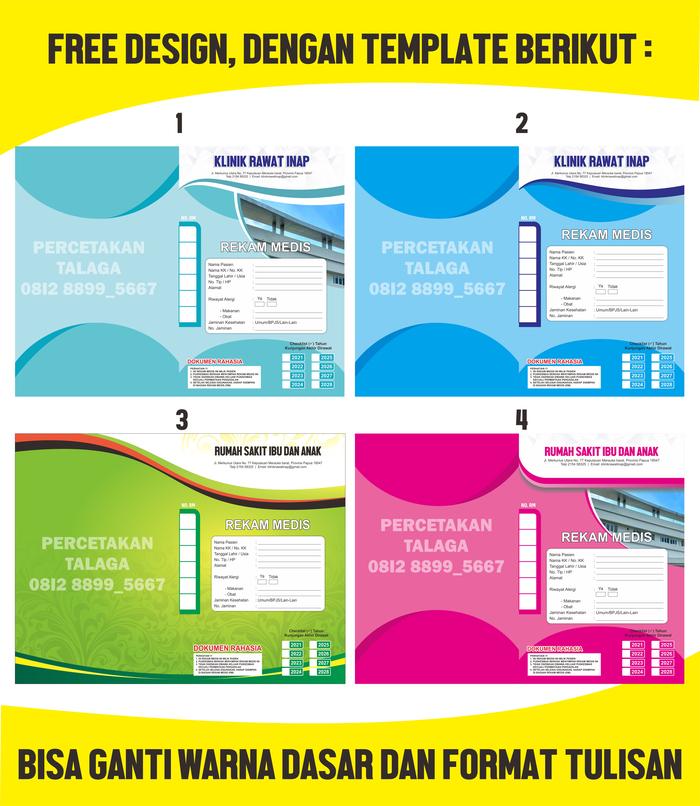 Jual Cetak map rekam medis (RM) medical record uk. f4 free design - 300 ...