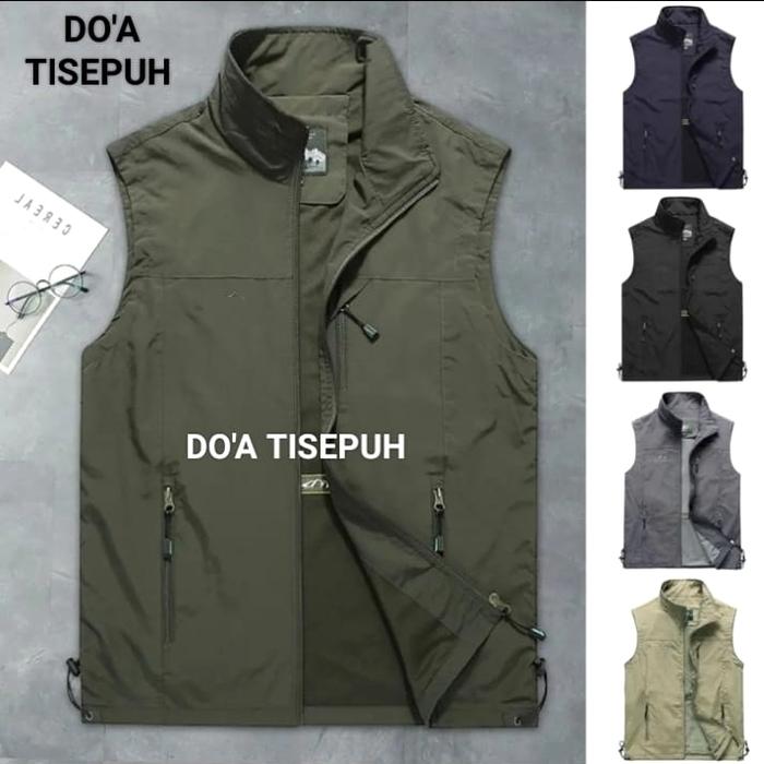 Jual jaket rompi pria casual terbaru katun driil rompi motor Keren ...