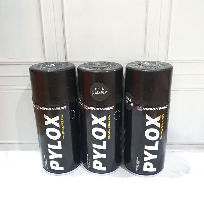Jual Cat Semprot Pylox Pilox Nippon Paint Black Flat Hitam Doff 109 A ...