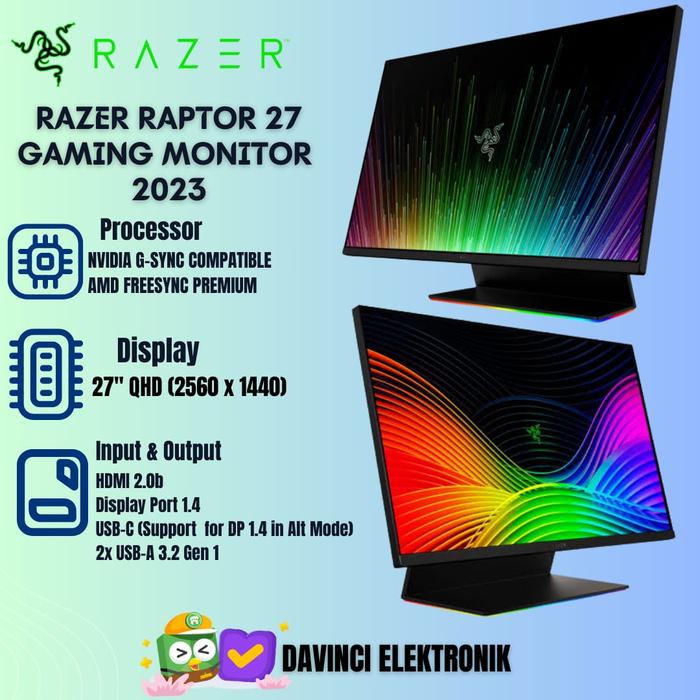 Jual RAZER RAPTOR 27 ULTIMATE GAMING MONITOR QHD 165HZ G-SYNC AMD ...
