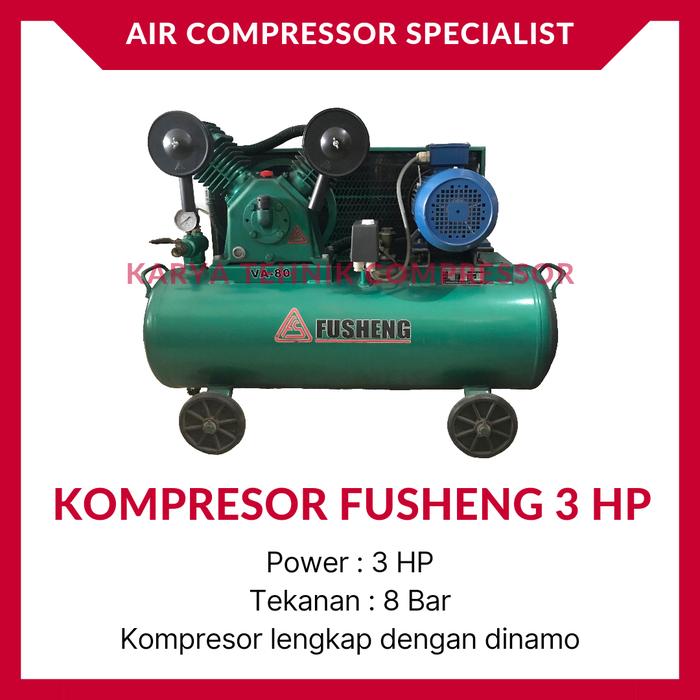 Jual Kompresor Udara FUSHENG 3 HP (Single Stage) + Dinamo / Electro ...